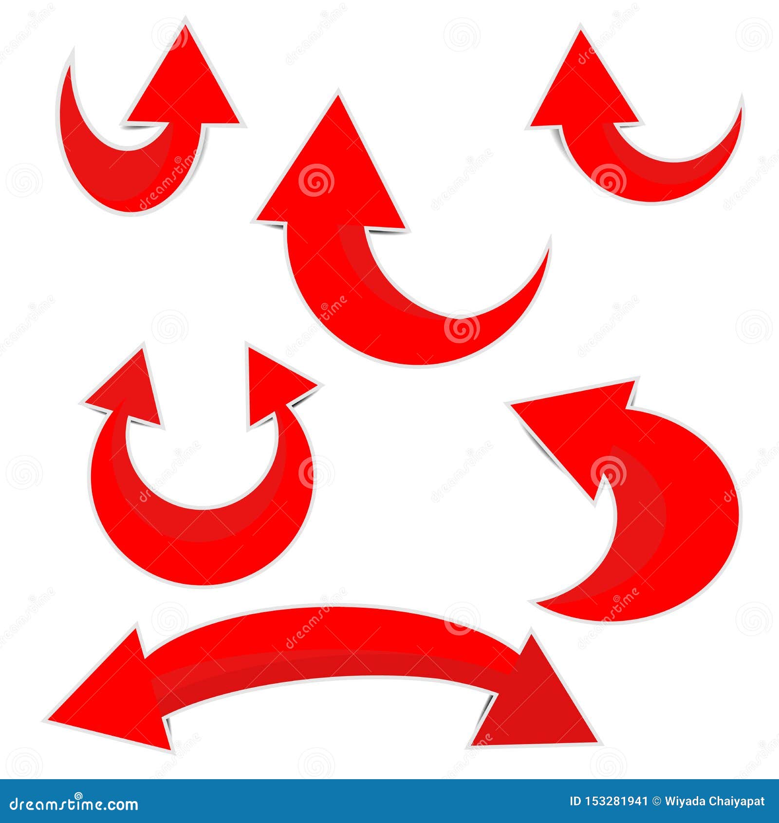 Red Arrow Paper Icon Rounded Stock Illustration - Illustration of move ...