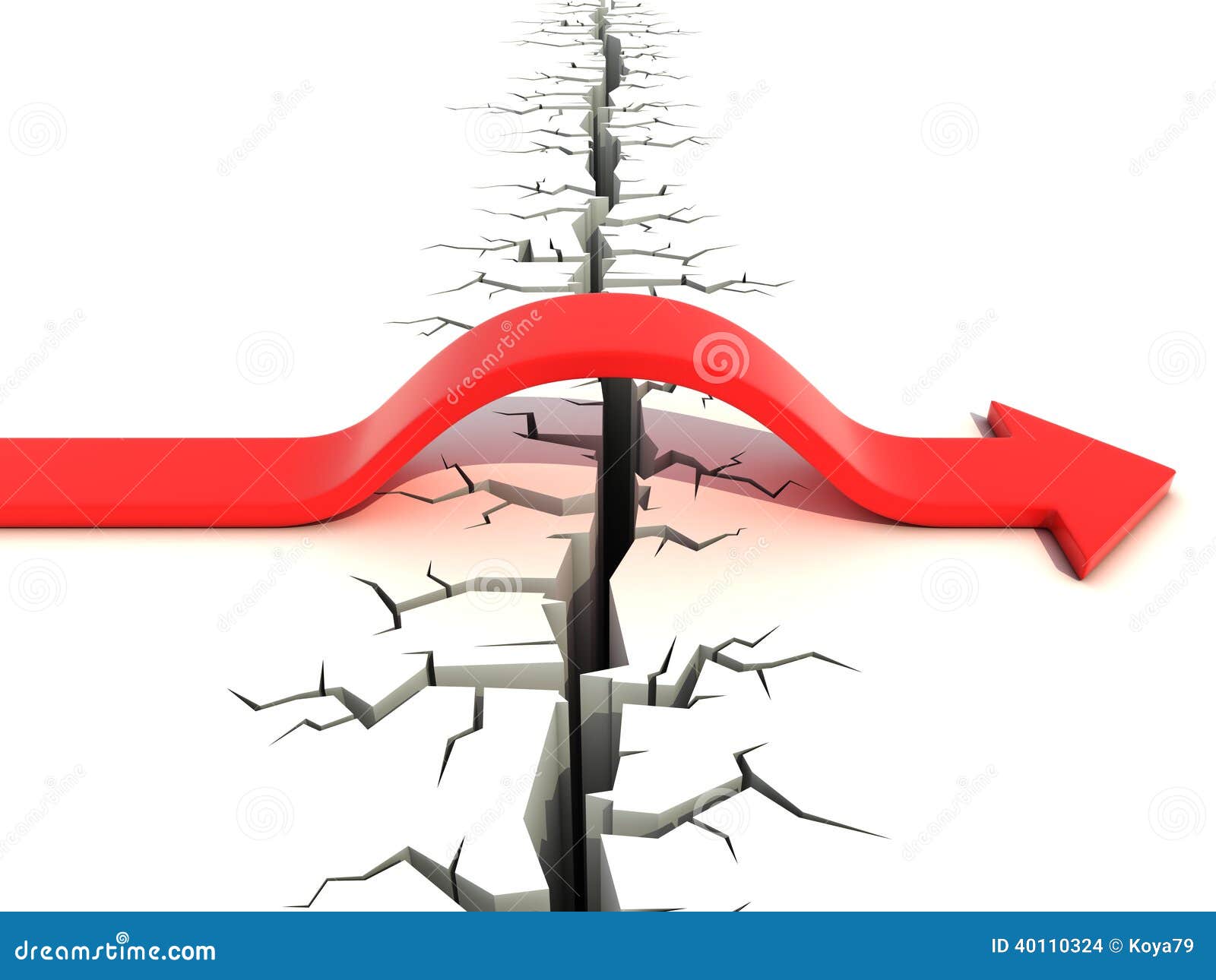 Red Arrow Passing Obstacle - Risk and Success 3d Concept Stock ...