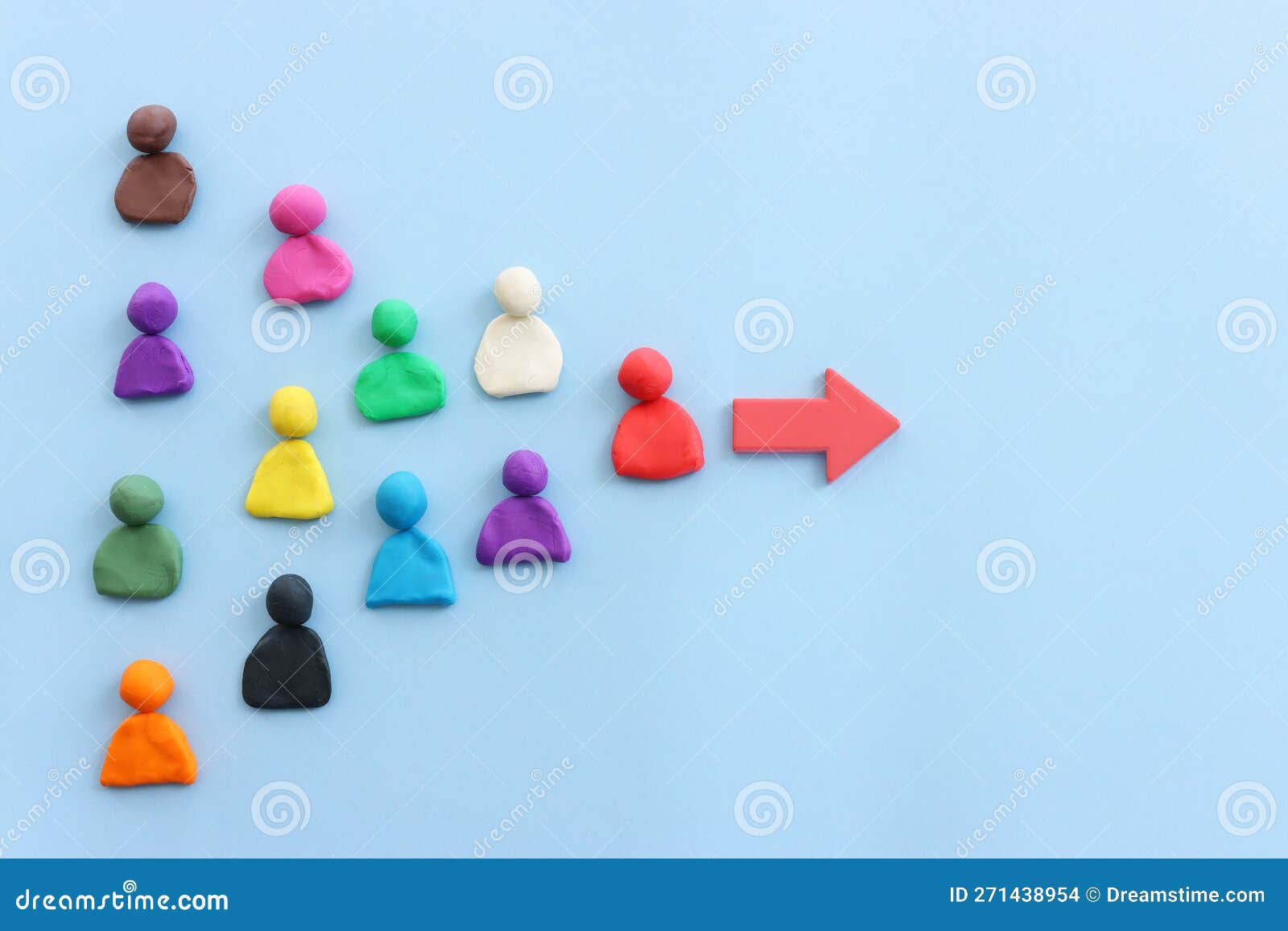 Red Arrow and People Figures. Leadership and Growth Concept Stock Photo ...