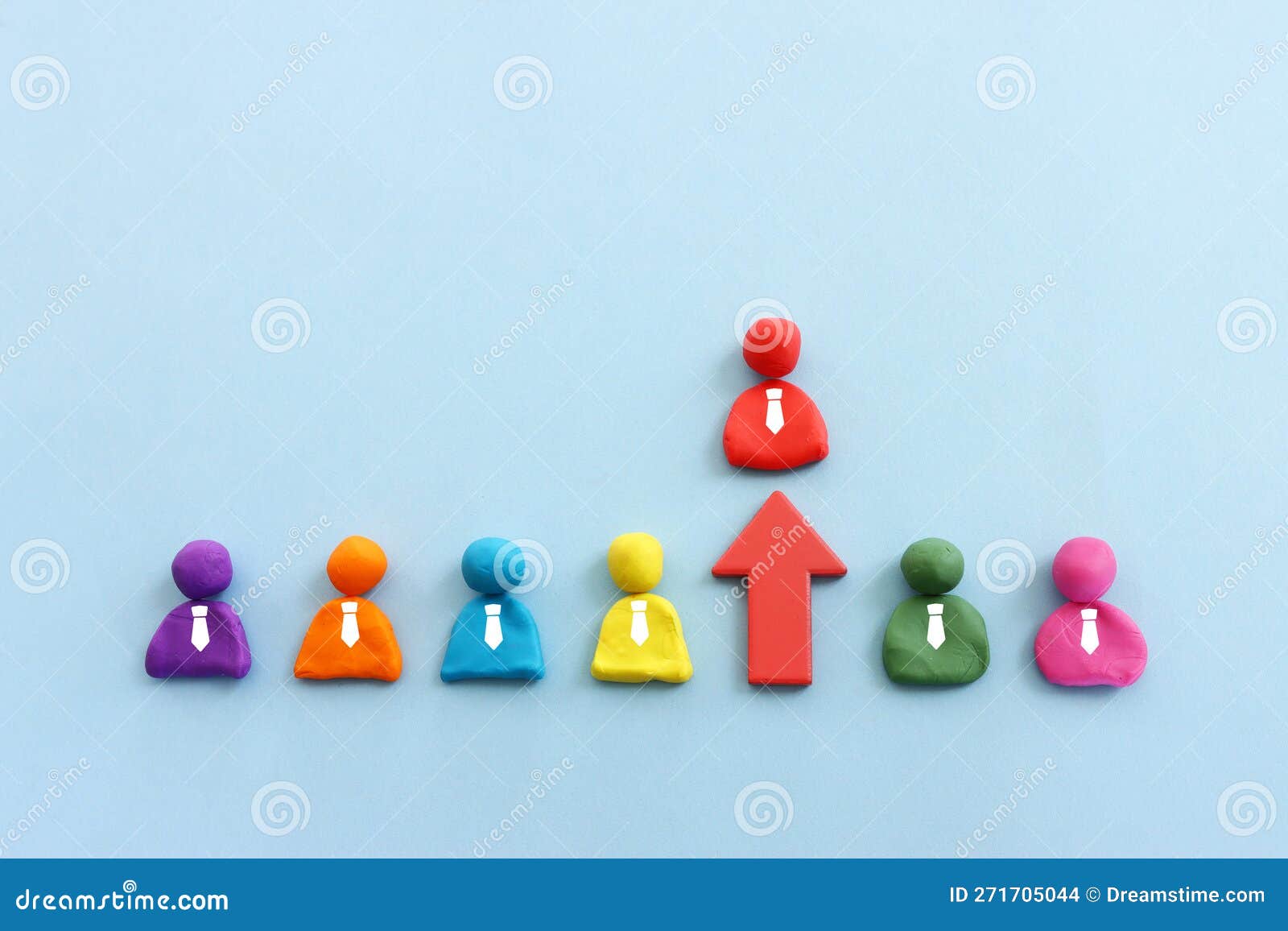 Red Arrow and People Figures. Leadership and Growth Concept Stock Photo ...