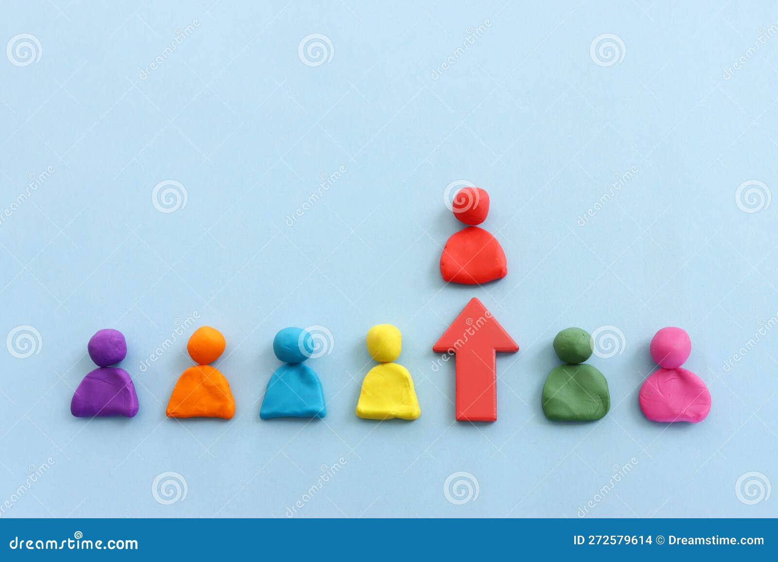 Red Arrow and People Figures. Leadership and Growth Concept Stock Photo ...