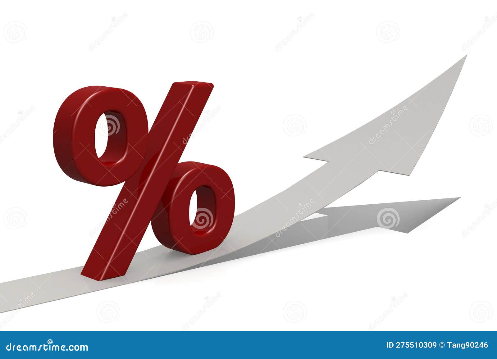 Red Arrow with Percentage Sign Stock Illustration - Illustration of ...