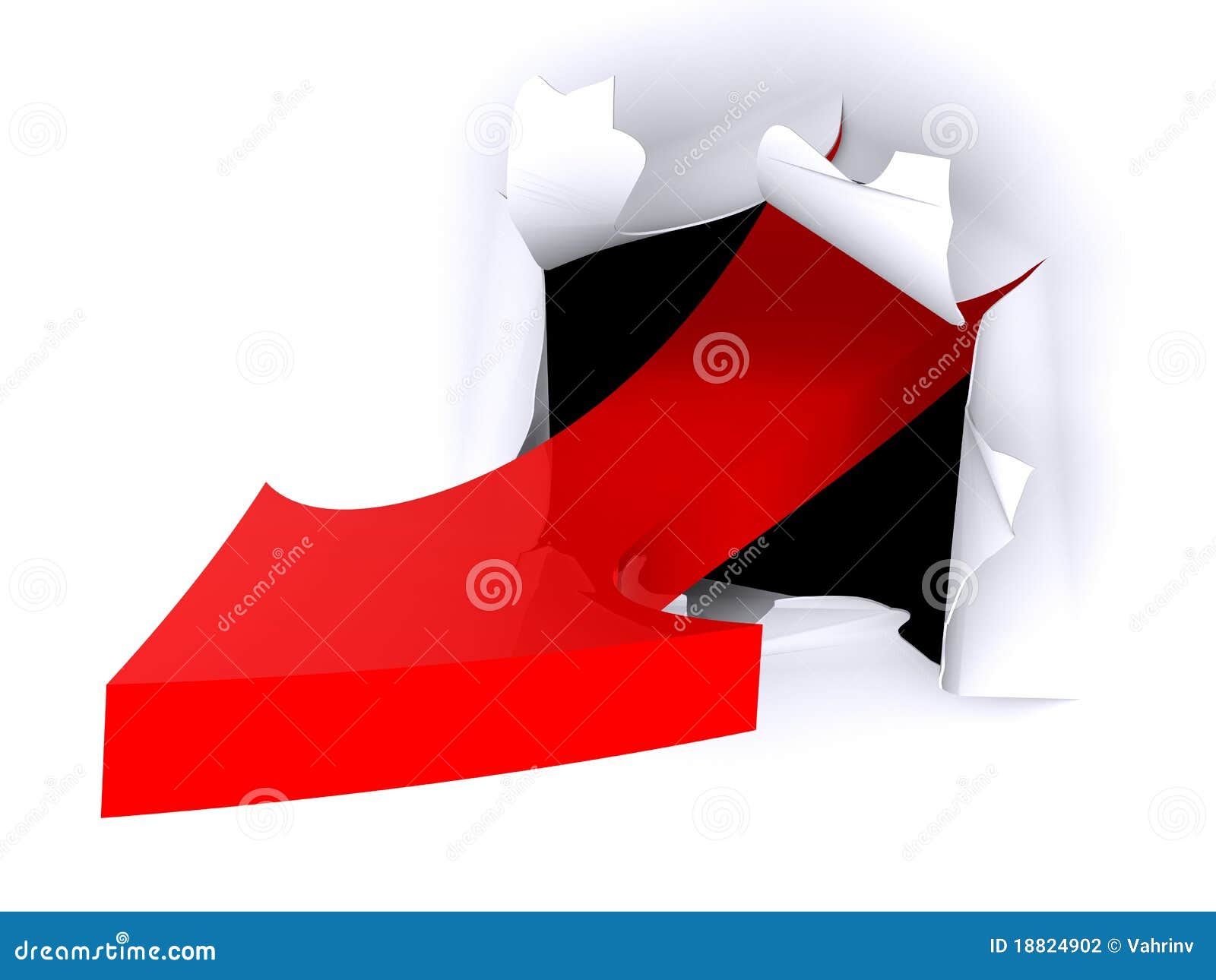 Red Arrow Pierces the Sheet Stock Illustration - Illustration of ...