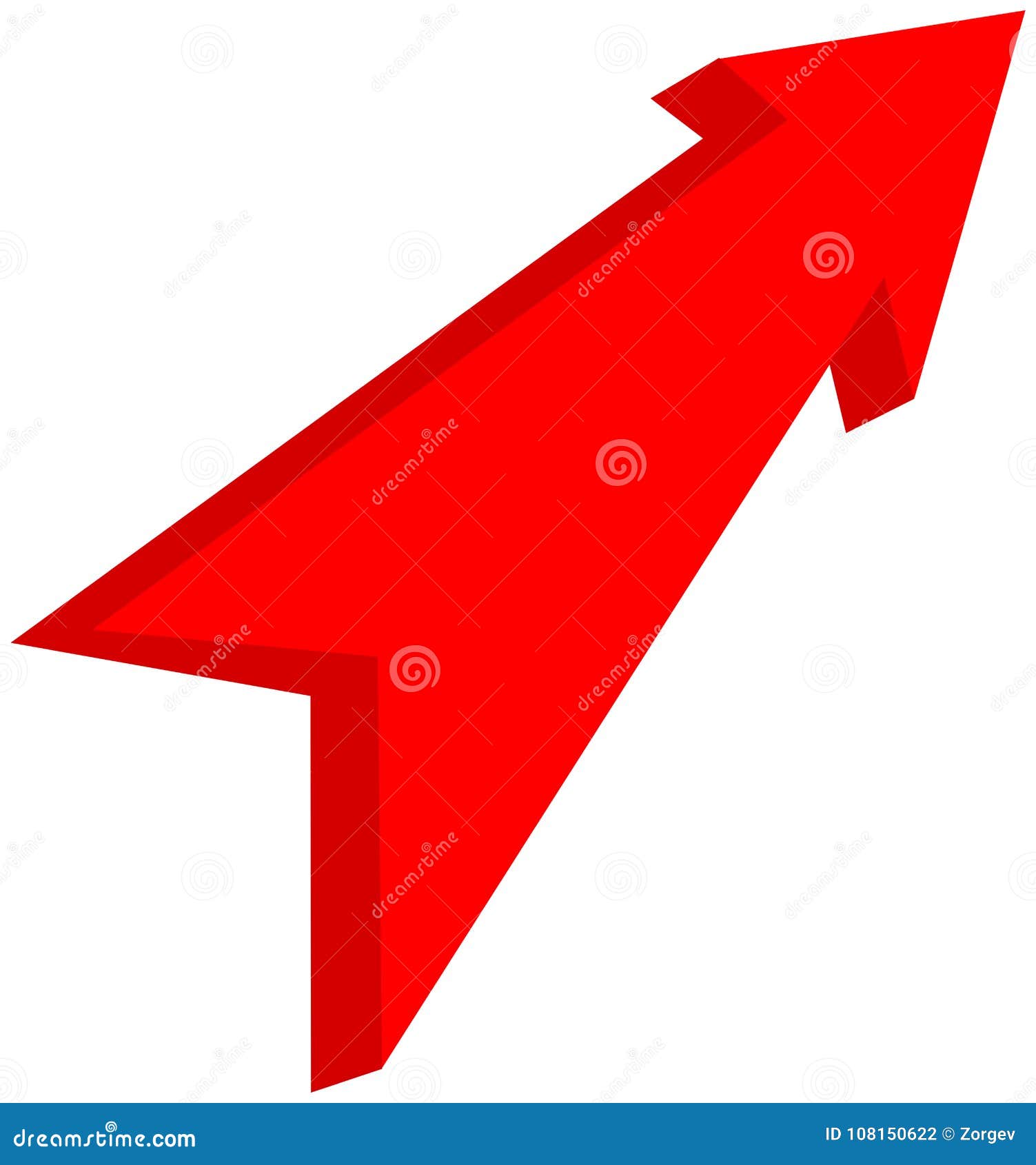 Red Arrow Pointed - 3D Illustration Stock Illustration - Illustration ...