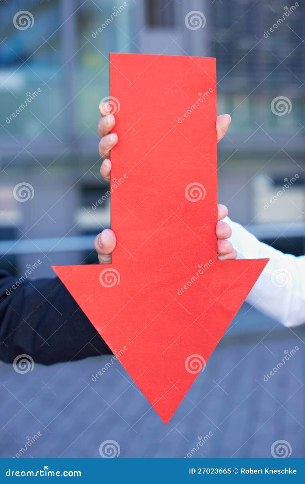 Red arrow pointing down stock image. Image of failure - 27023665