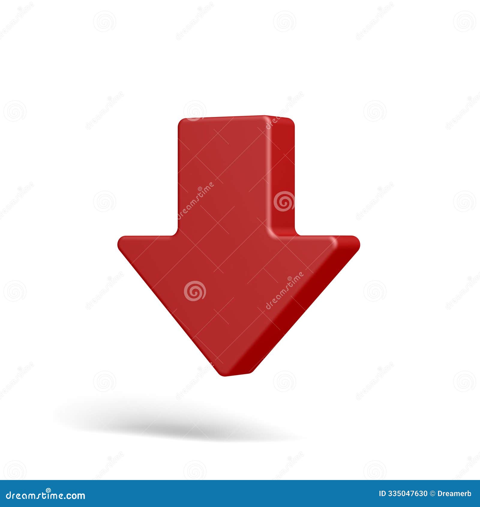Red Arrow Pointing Down. Isolated Stock Illustration - Illustration of ...