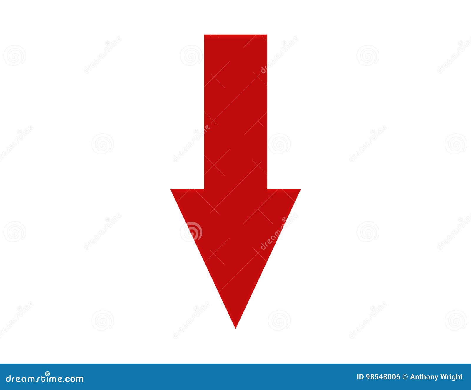 Red Arrow pointing down stock illustration. Illustration of decrease ...