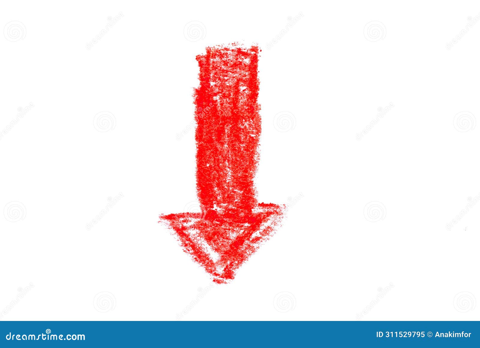 A Red Arrow Pointing Down on a White Background. Stock Illustration ...