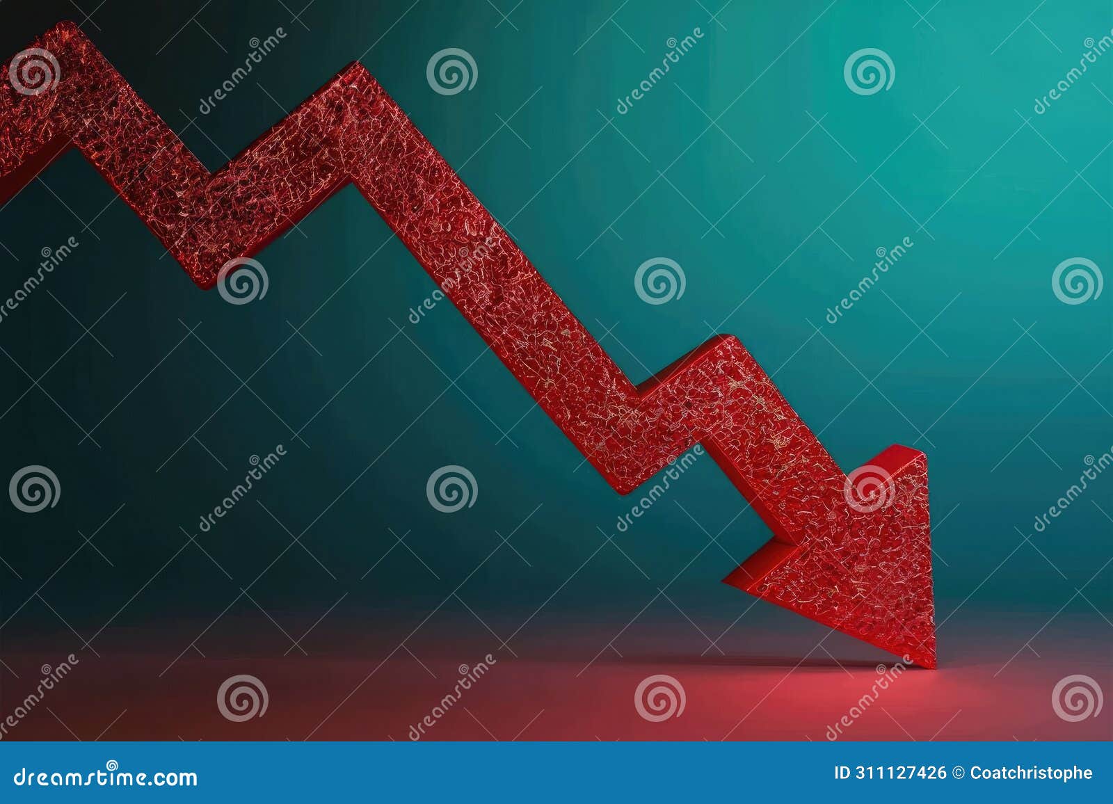 Red Arrow Pointing Downward Stock Illustration - Illustration of crypto ...