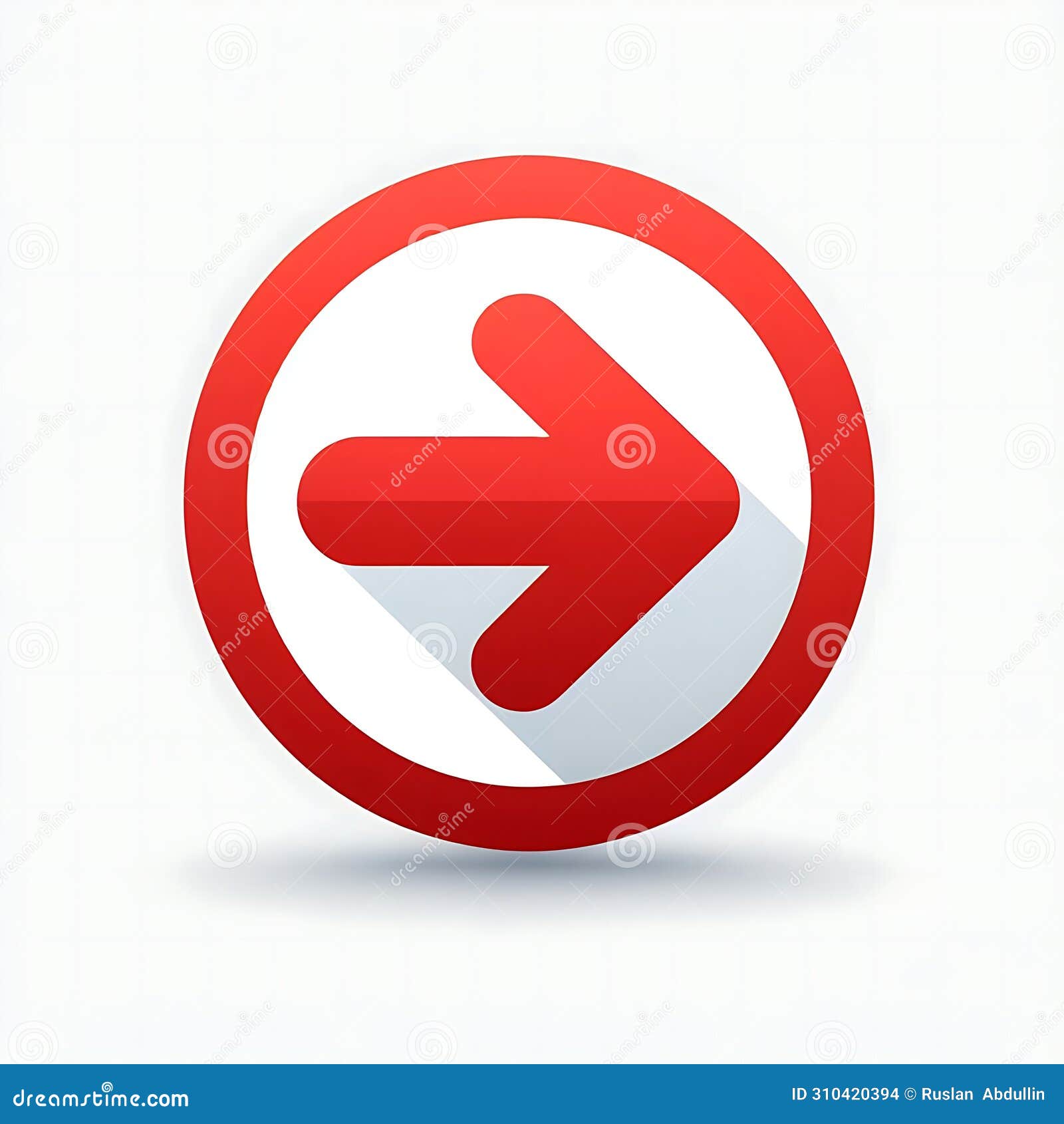 Red Arrow Pointing Right Turn Stock Illustration - Illustration of ...
