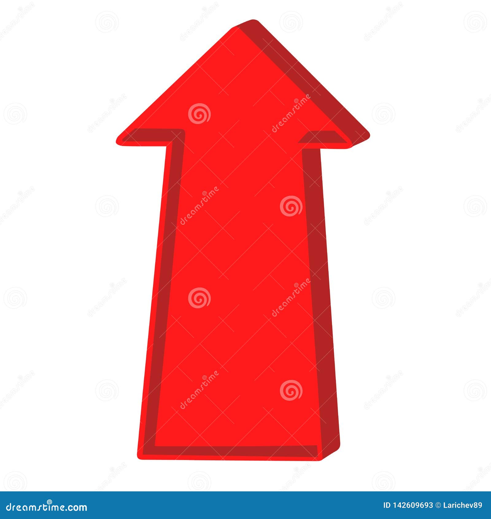 Red Arrow Pointing Up on a White Background Stock Illustration ...