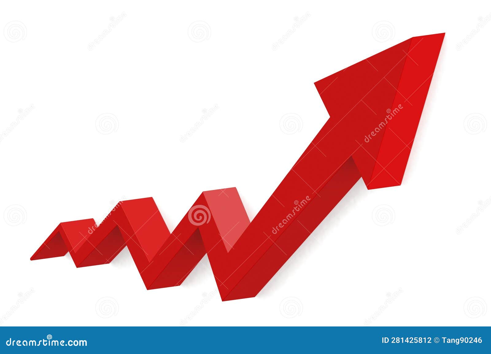 Red Arrow Pointing Upward Isolated Stock Illustration - Illustration of ...