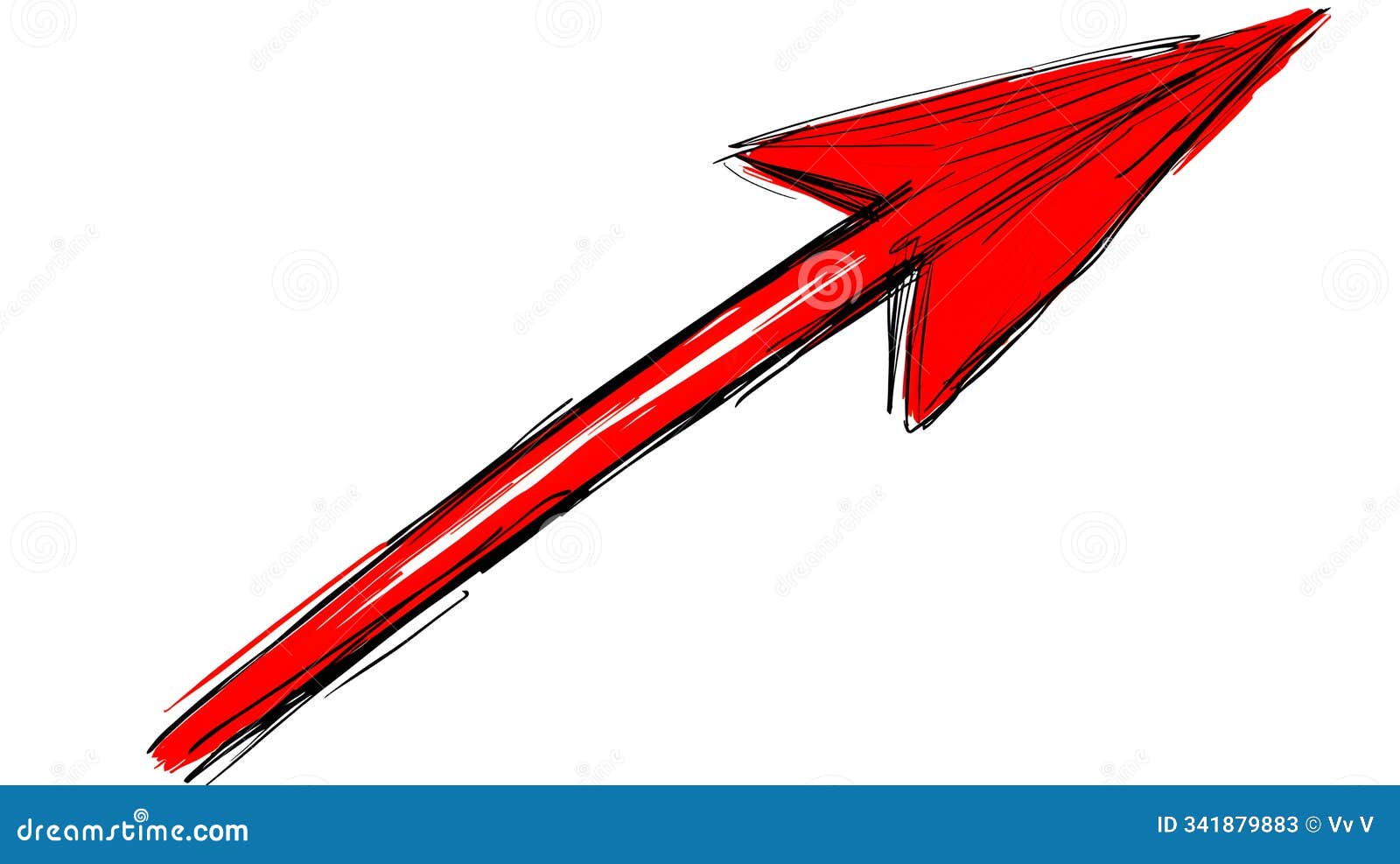 Red arrow pointing upwards stock illustration. Illustration of drawing ...