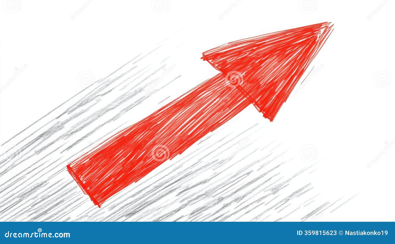 Red Arrow Pointing Upwards on White Background, Abstract and Dynamic ...