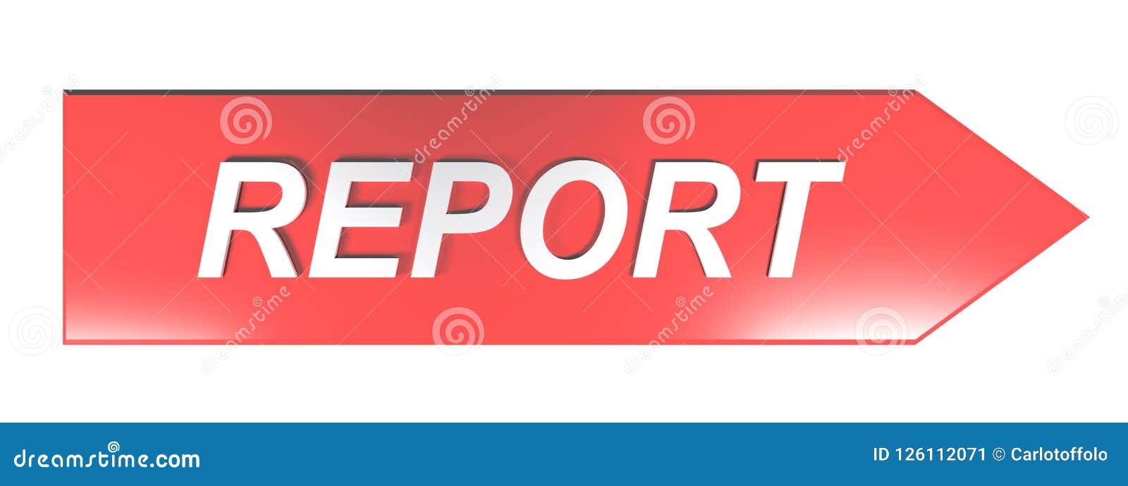 Red Arrow Pushbutton for REPORT - 3D Rendering Stock Illustration ...