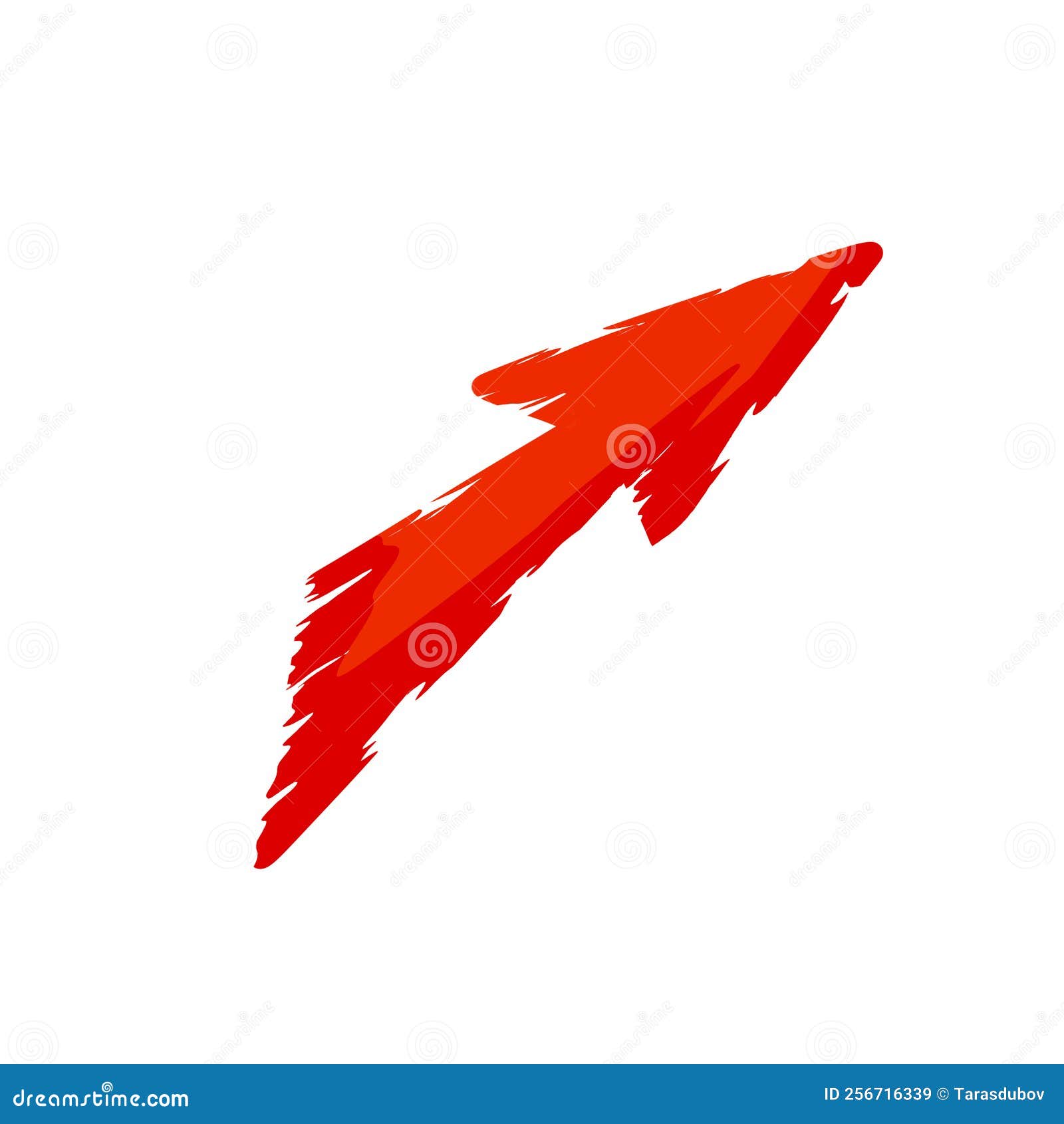 Red Arrow with Ragged Edges. Direction Indicator Stock Vector ...