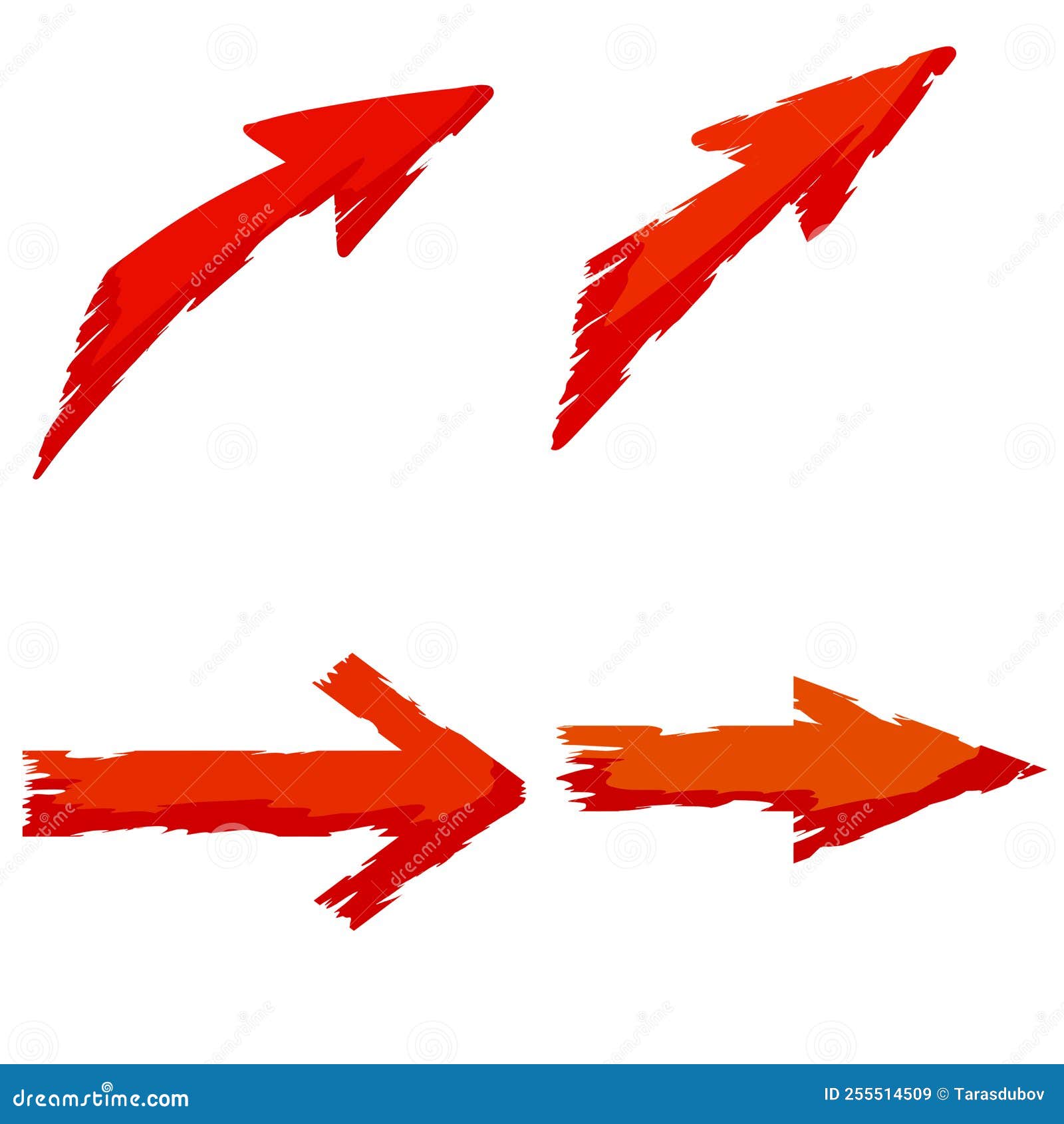 Red Arrow with Ragged Edges. Direction Indicator in Grunge Style Stock ...