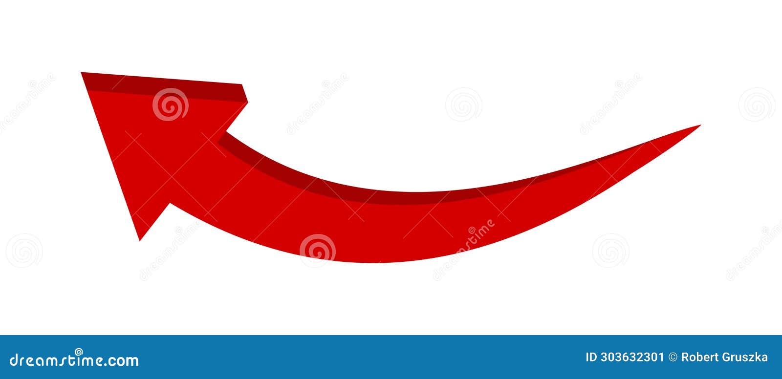 Red arrow stock vector. Illustration of white, movement - 303632301