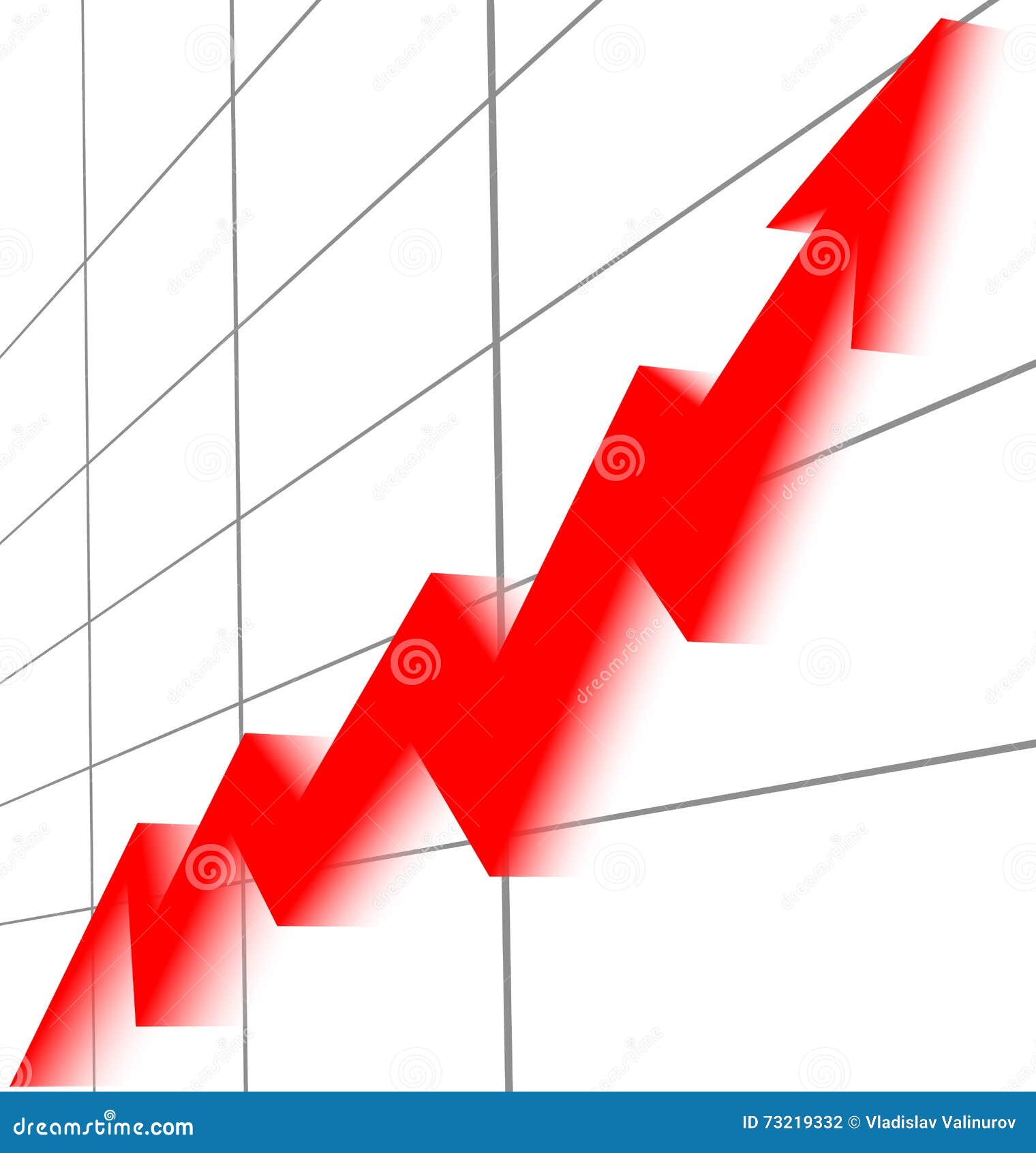 Red Arrow Rising Graphic Chart Black Grid White Background Stock Vector ...