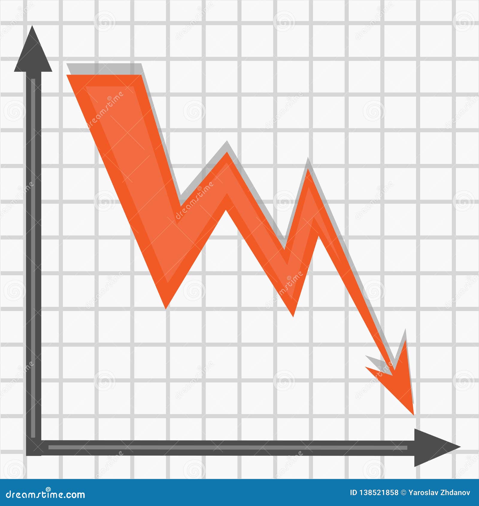 The Red Arrow Tends Down on the Chart Stock Illustration - Illustration ...