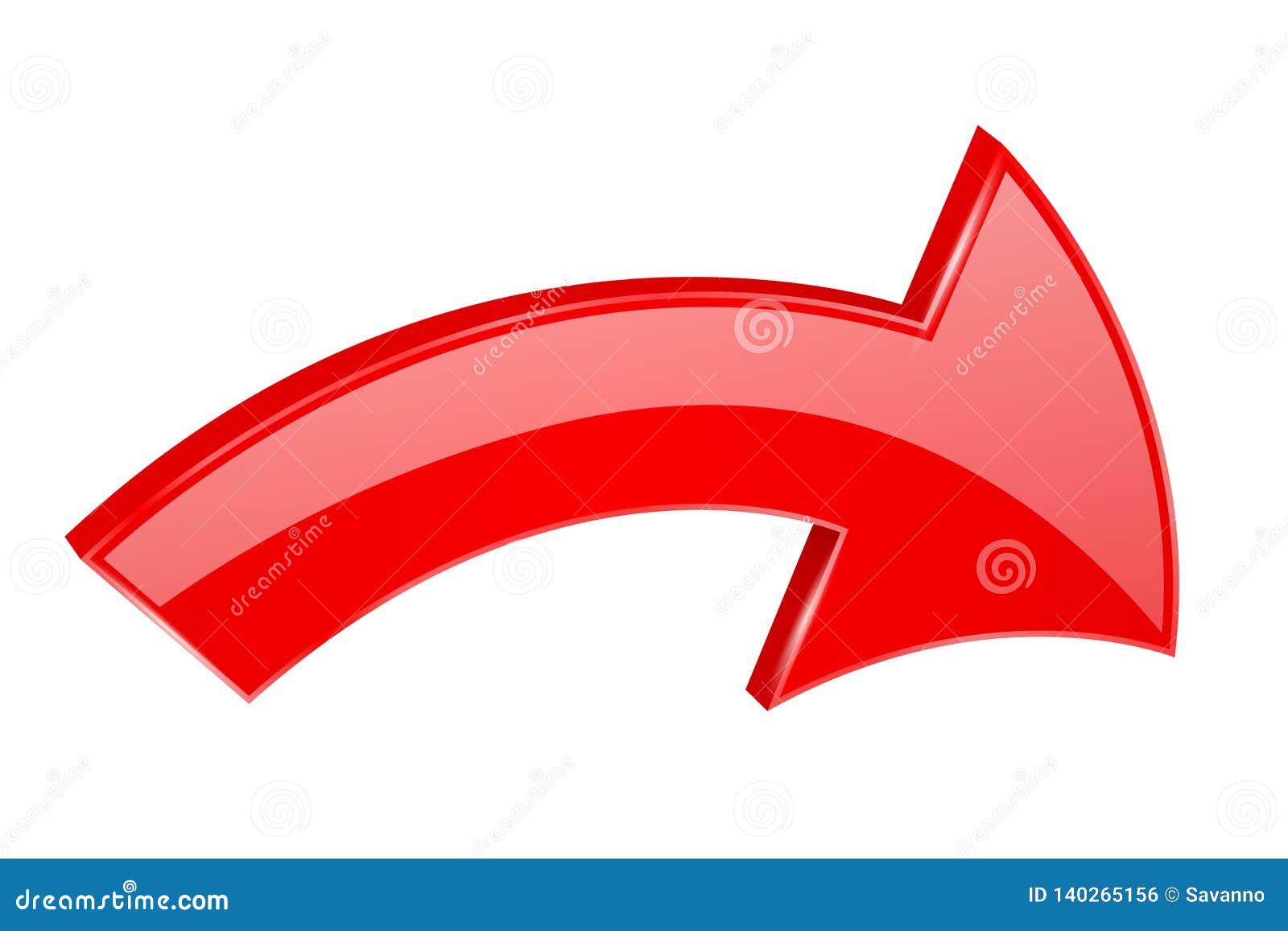 Red arrow. Shiny 3d symbol stock vector. Illustration of icon - 140265156