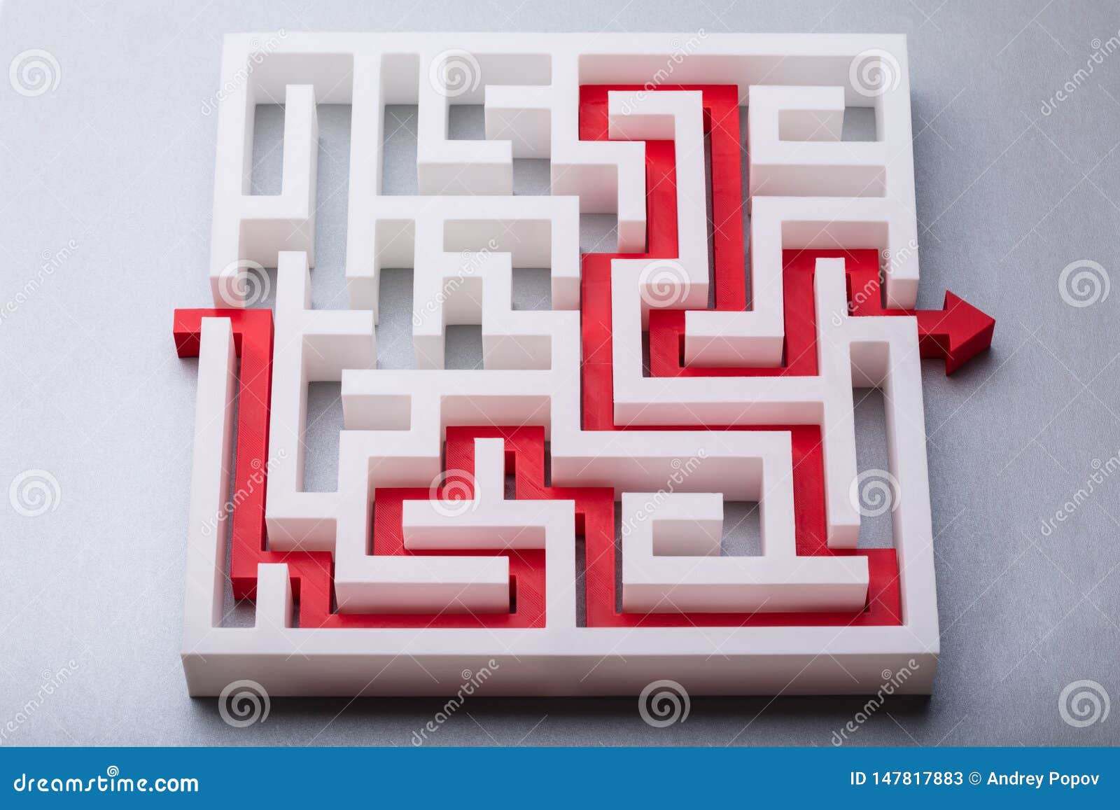 Red Arrow Showing Path Through Maze Royalty-Free Stock Photography ...
