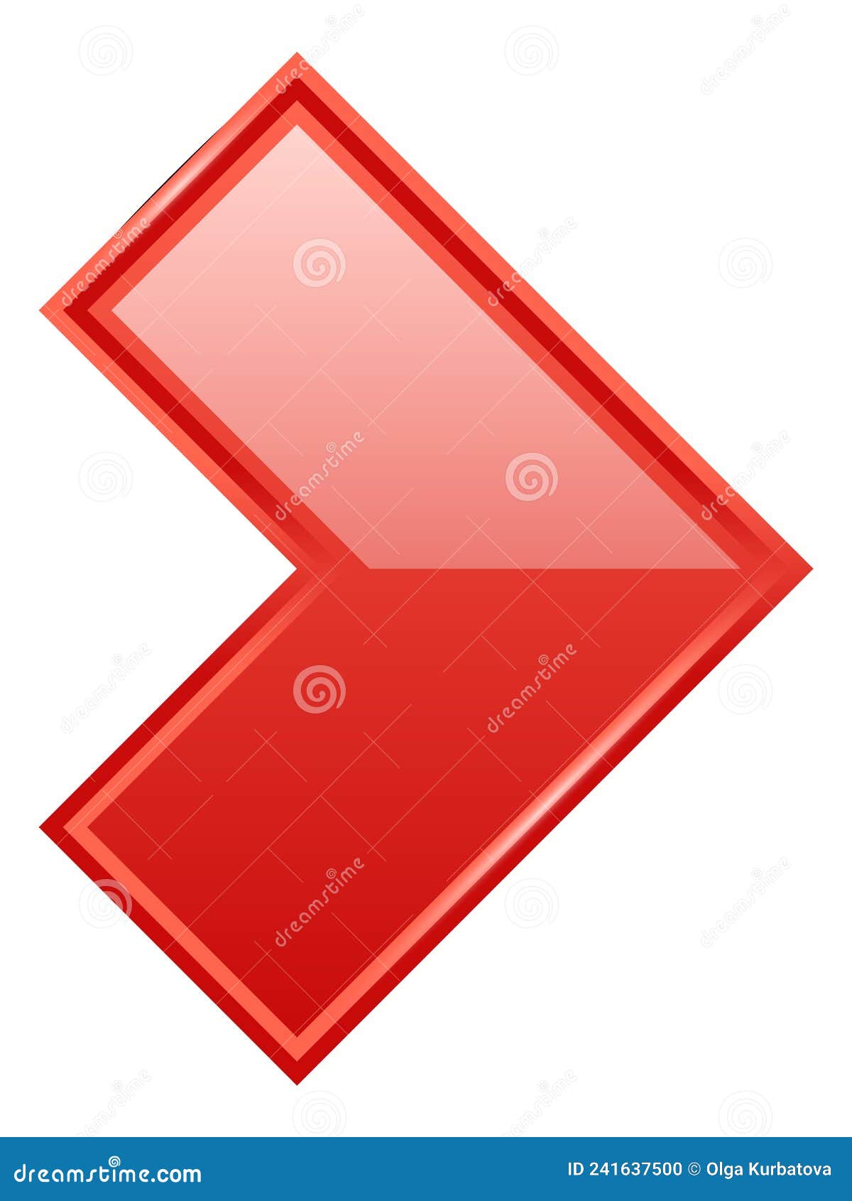 Red Arrow Sign. Glossy Right Direction Pointer Vector Illustration ...