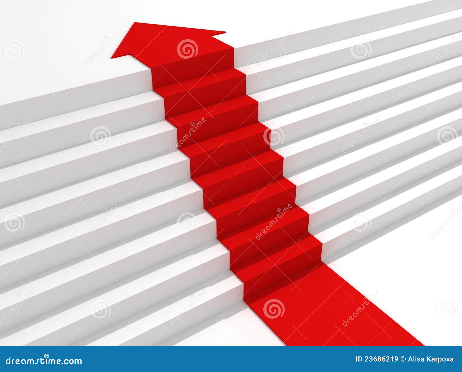 Red Arrow Steps To the Top of Success Ladder Stock Illustration ...