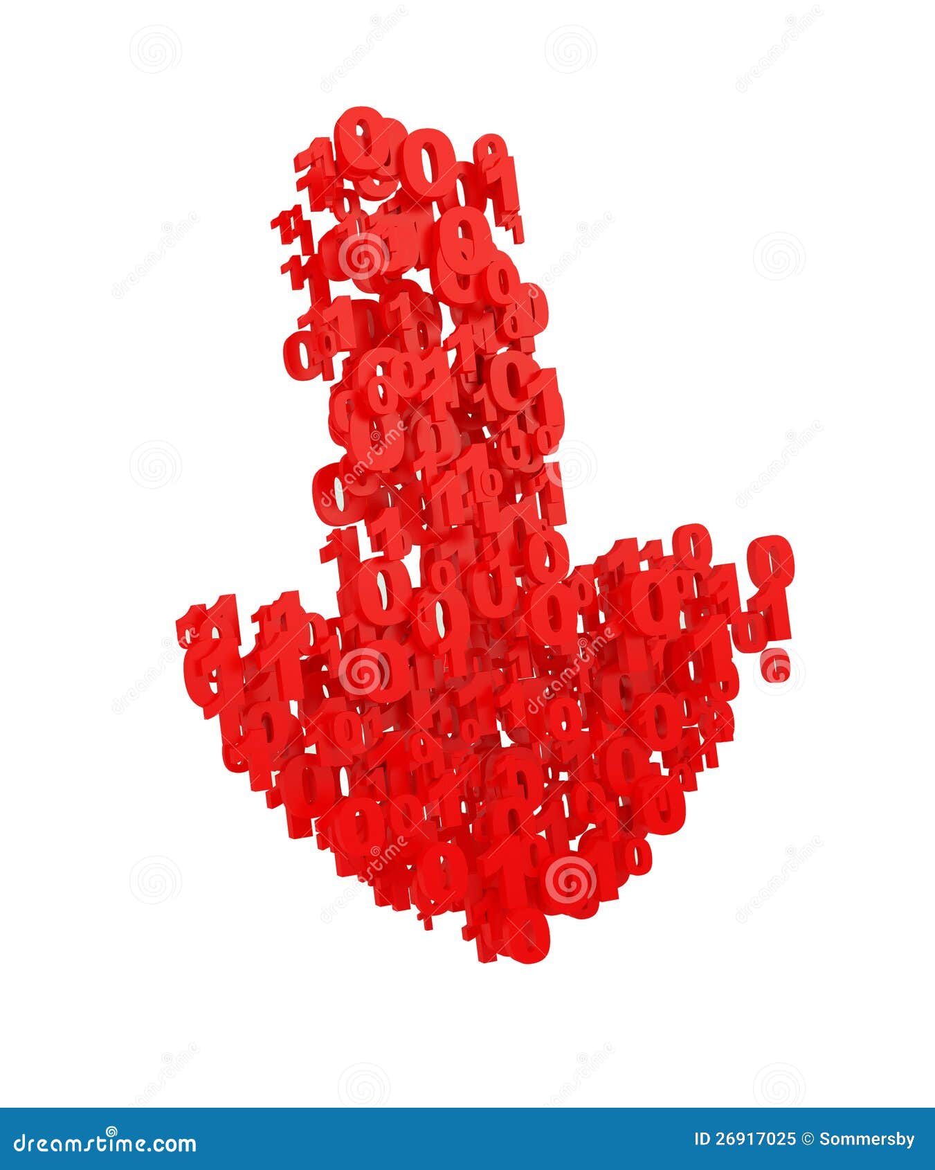 Red Arrow Symbol Made from Numbers Stock Illustration - Illustration of ...