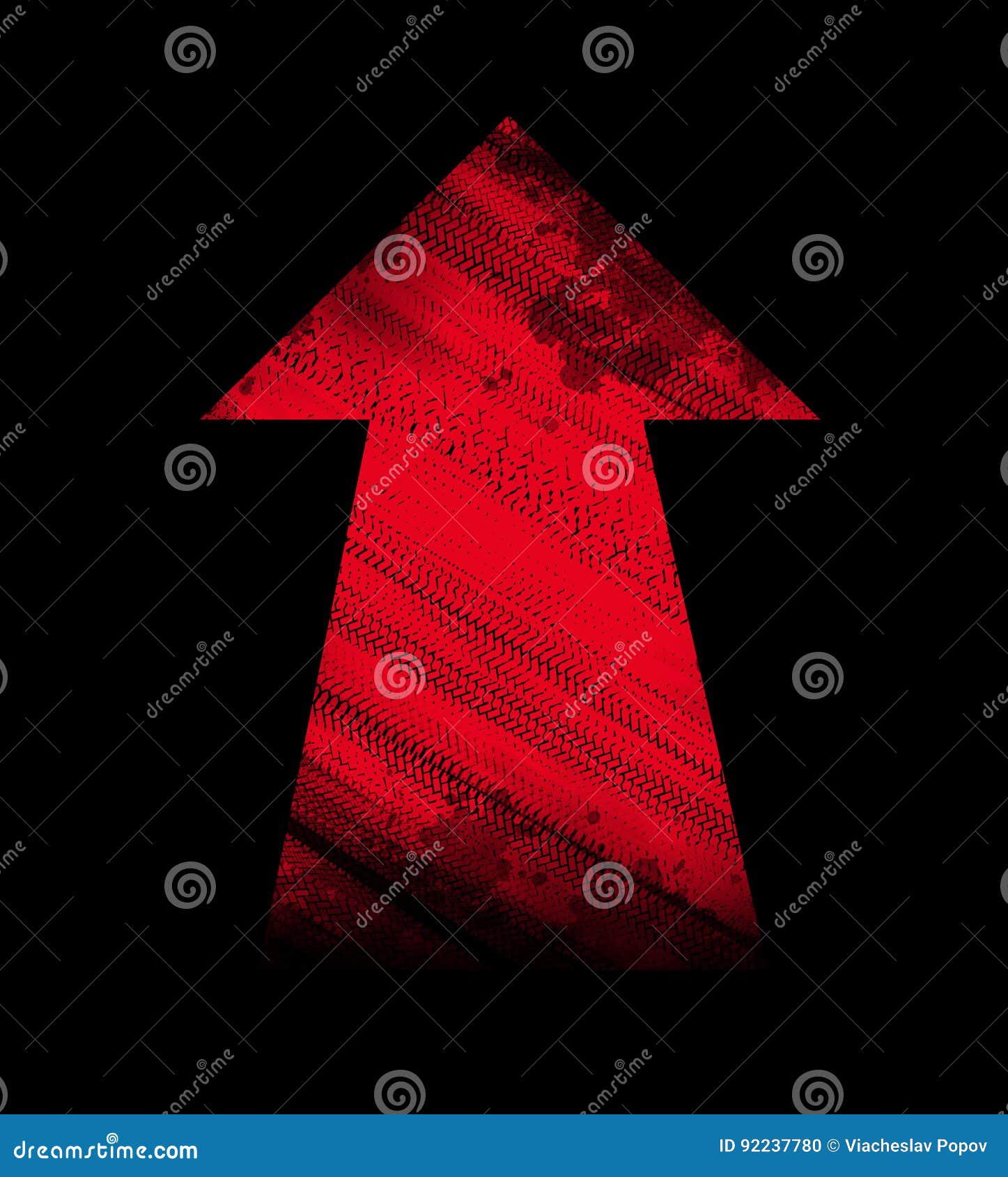 Red arrow tire marks stock illustration. Illustration of shape - 92237780