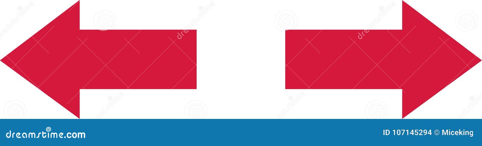 Red Arrow in Two Directions Stock Vector - Illustration of isolated ...