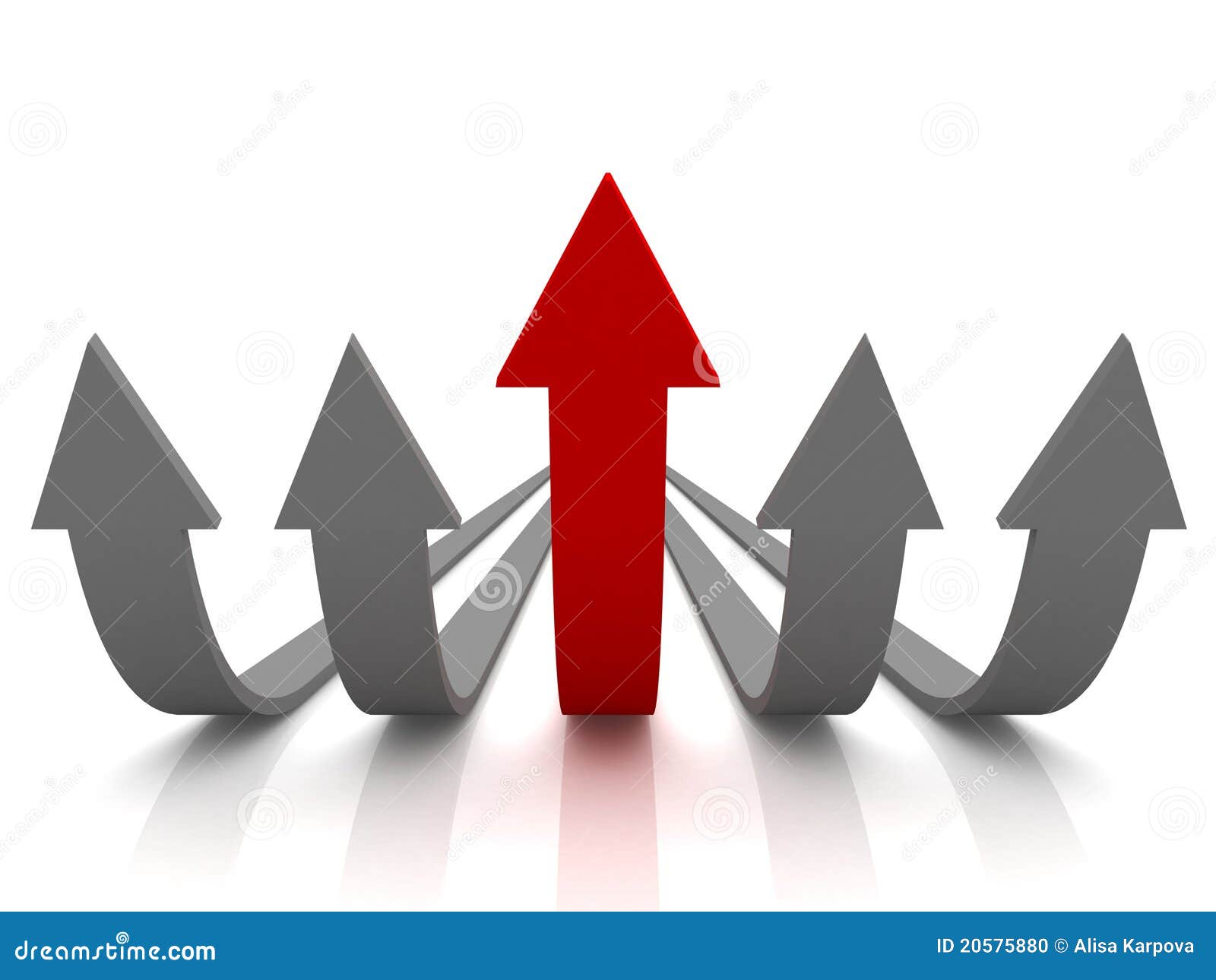 Red Arrow Up in the Group of Gray Stock Illustration - Illustration of ...