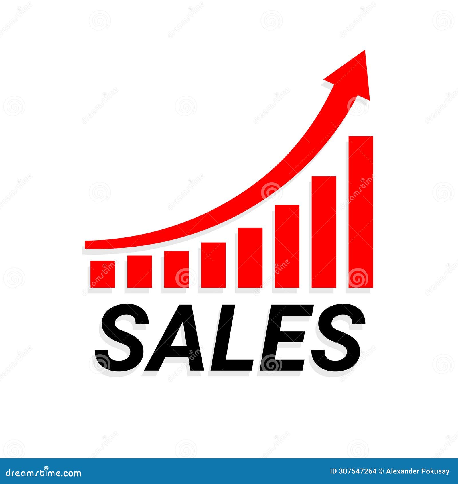 Red Arrow Up Increasing Sales Vector Illustration Stock Vector ...