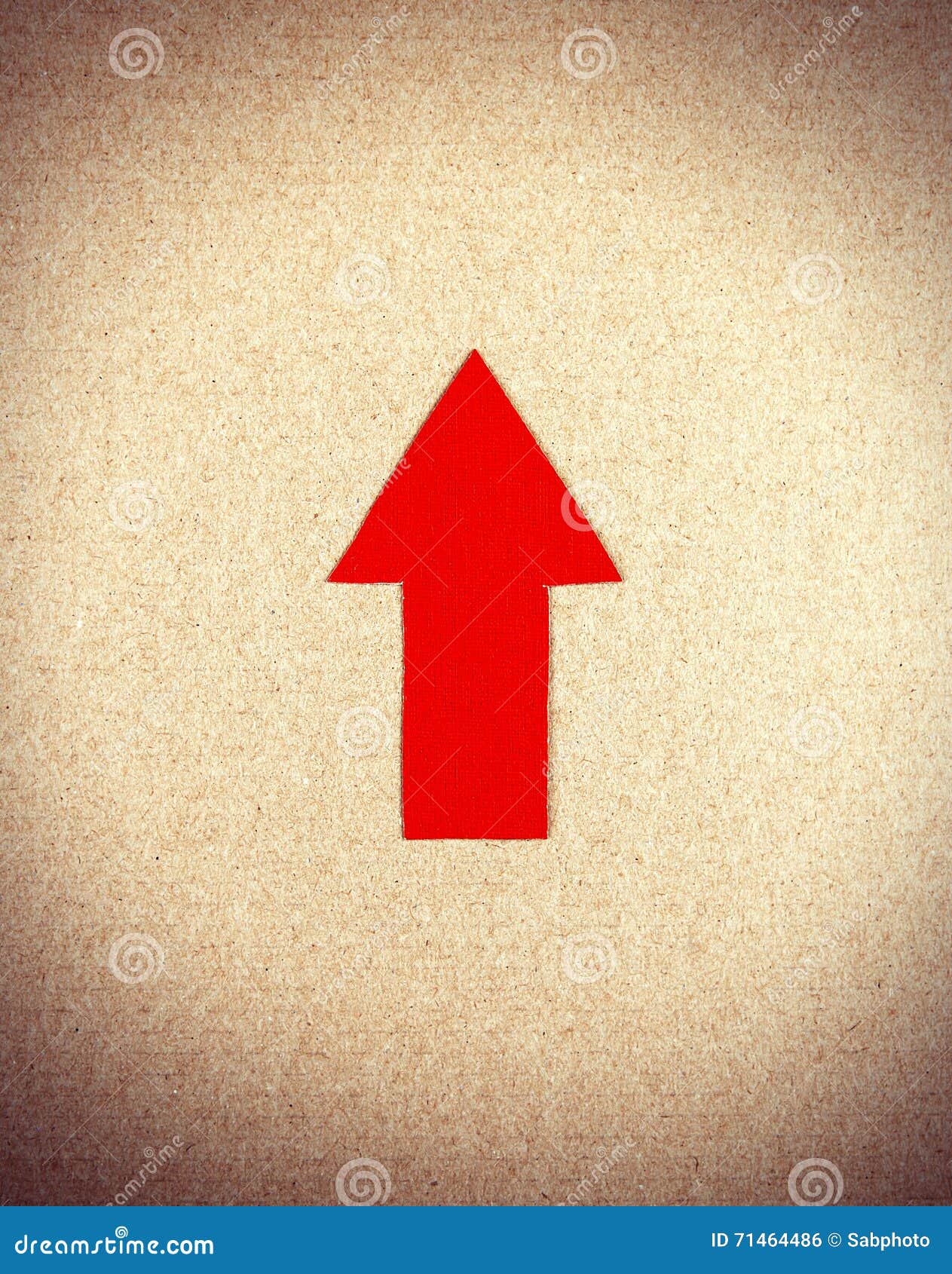 Red Arrow Up stock photo. Image of vintage, paper, filtered - 71464486