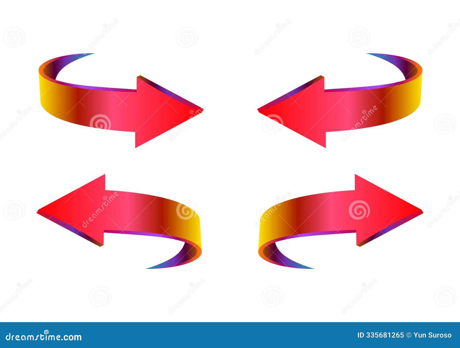 Red Arrow Wavy Direction Pointer Direction. Vector Illustration ...