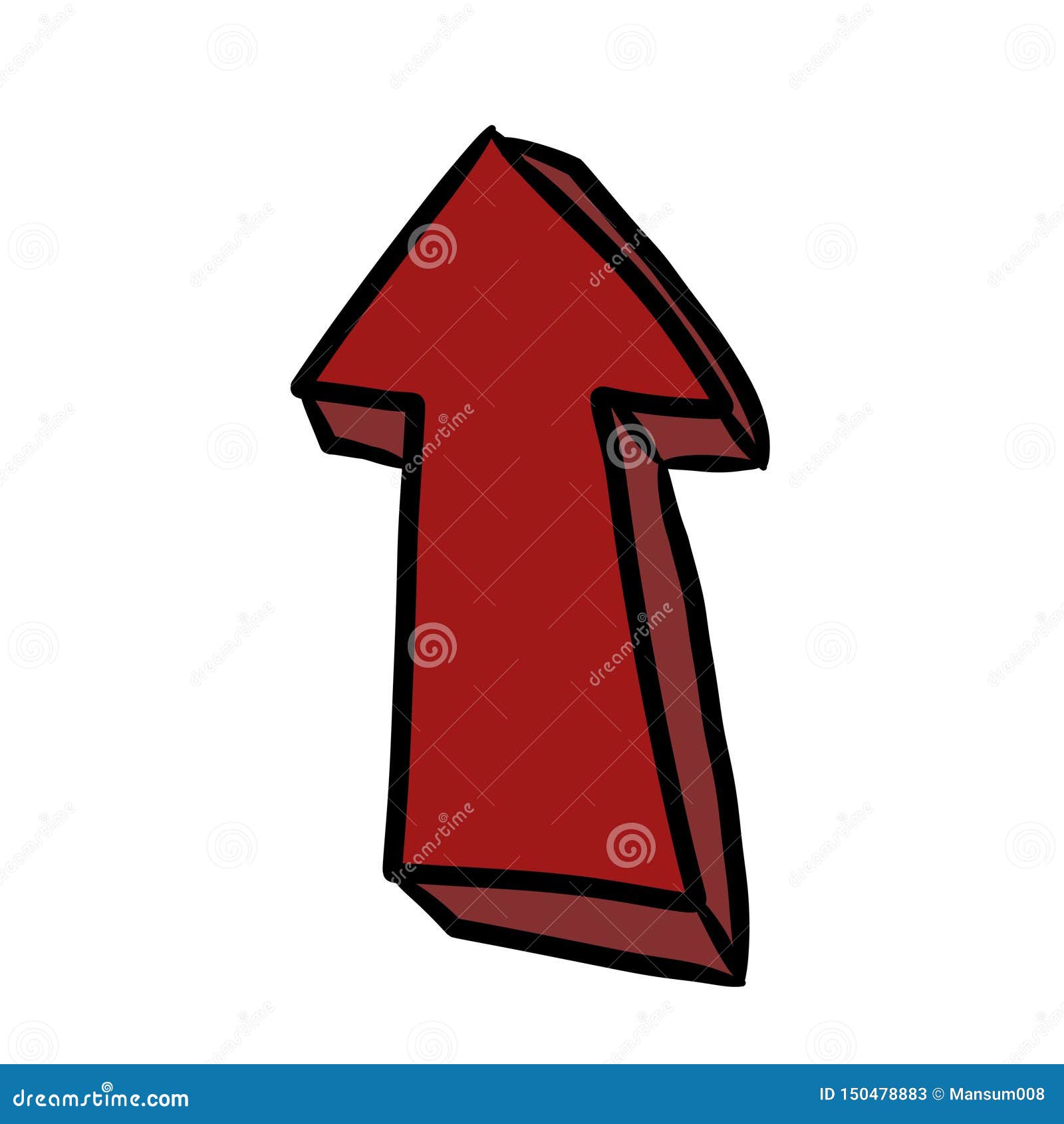 Red Arrow on White Background Stock Illustration - Illustration of ...