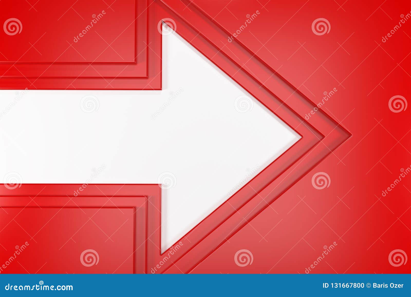 Red Arrow on White. 3d Render Stock Illustration - Illustration of ...