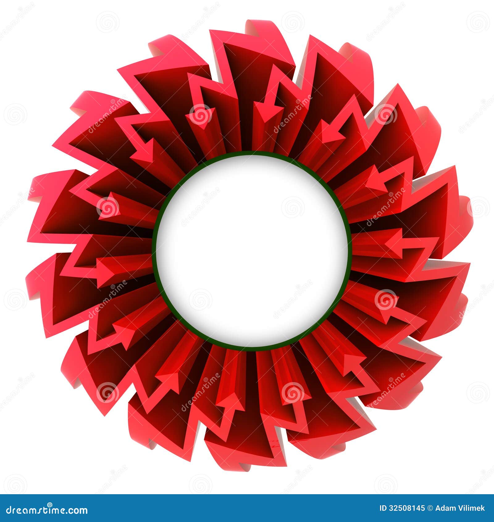 Red Arrow Zigzag Circle with Blank Center Stock Illustration ...