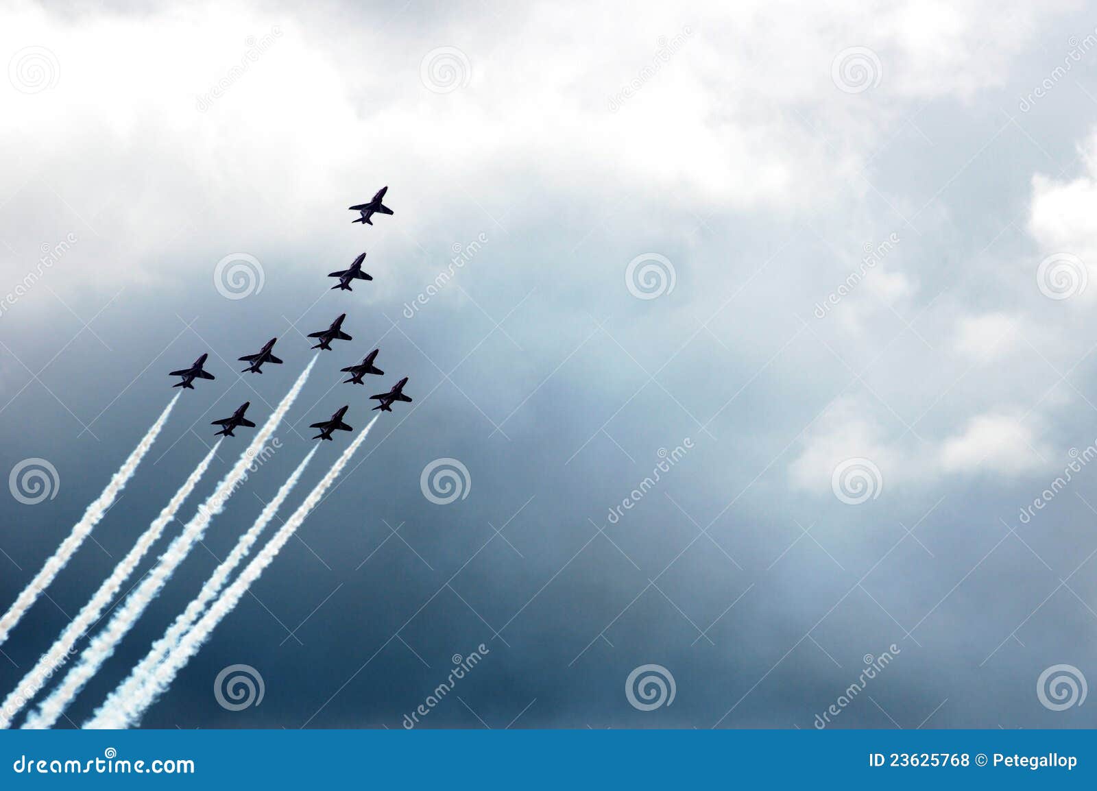 Red Arrows - Concorde Formation Stock Photo - Image of clouds, plane ...