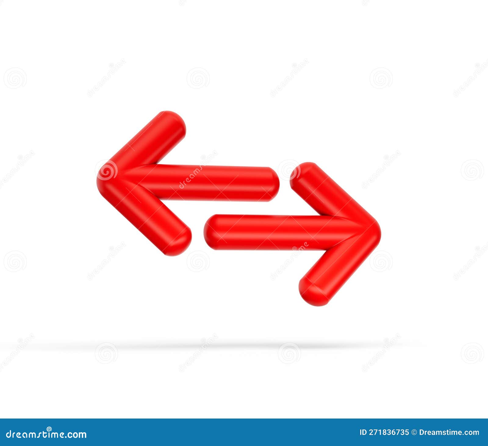 Red Arrows. 3d Shiny Web Icons. Illustration Isolated on White ...