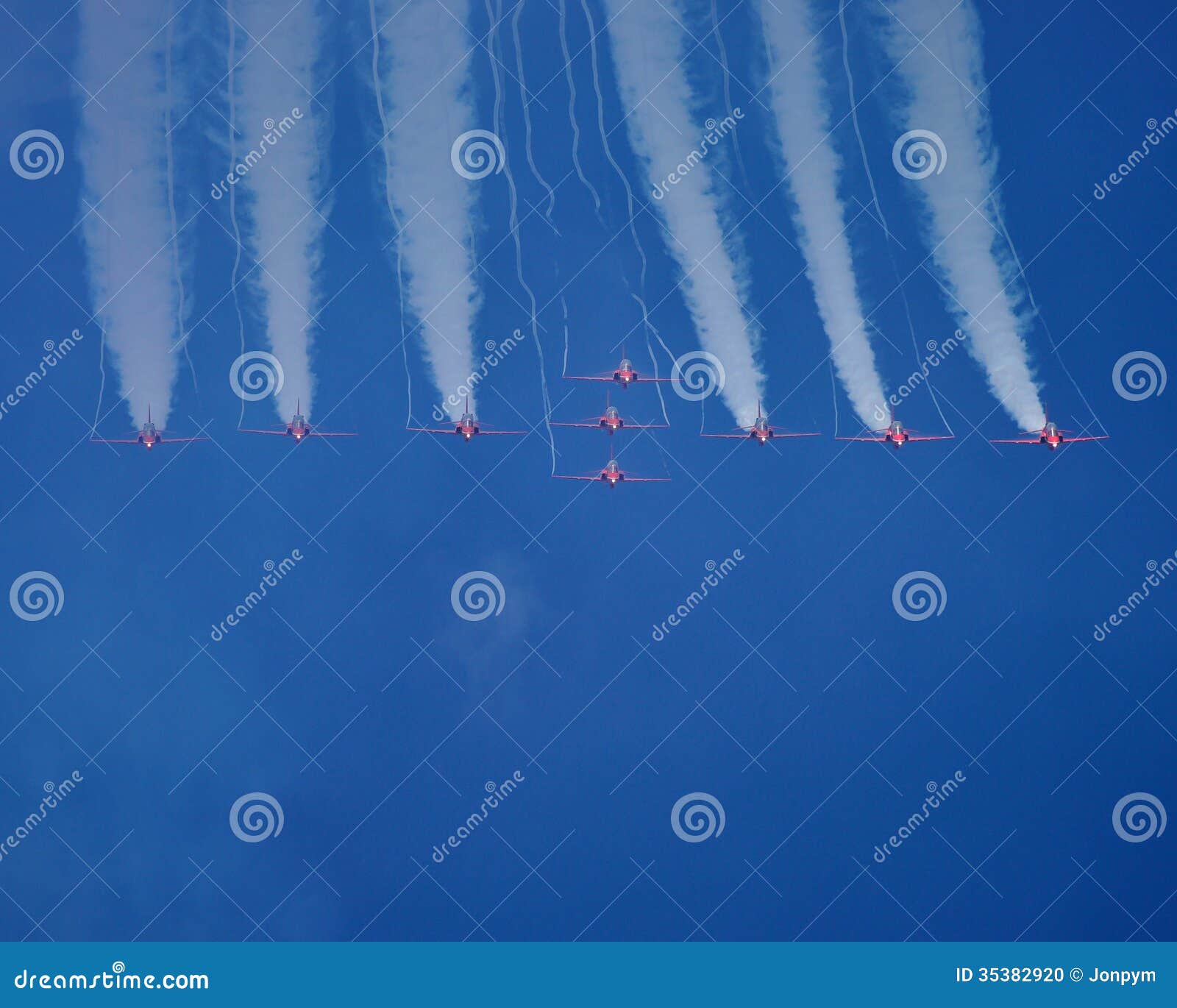 Red Arrows display stock photo. Image of aerobatic, excitement - 35382920