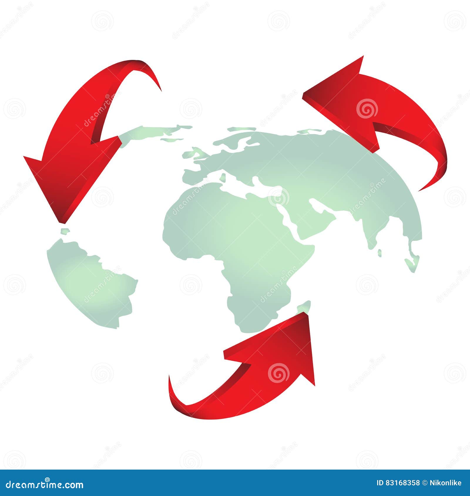 Red Arrows on Earth Vector for Design. Stock Vector - Illustration of ...