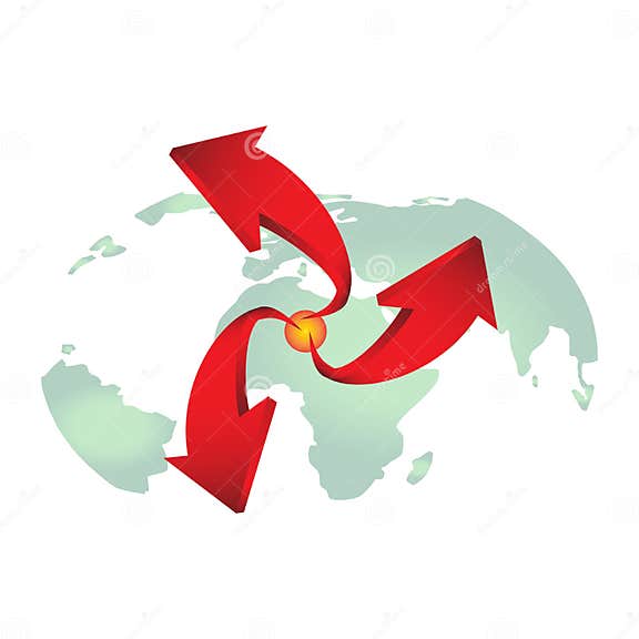 Red Arrows on Earth Vector for Design. Stock Vector - Illustration of ...