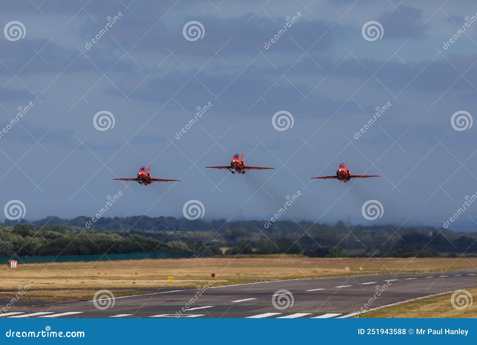 3 Red Arrows Hawk Jets Take Off from Blackpool Airport Editorial Stock ...