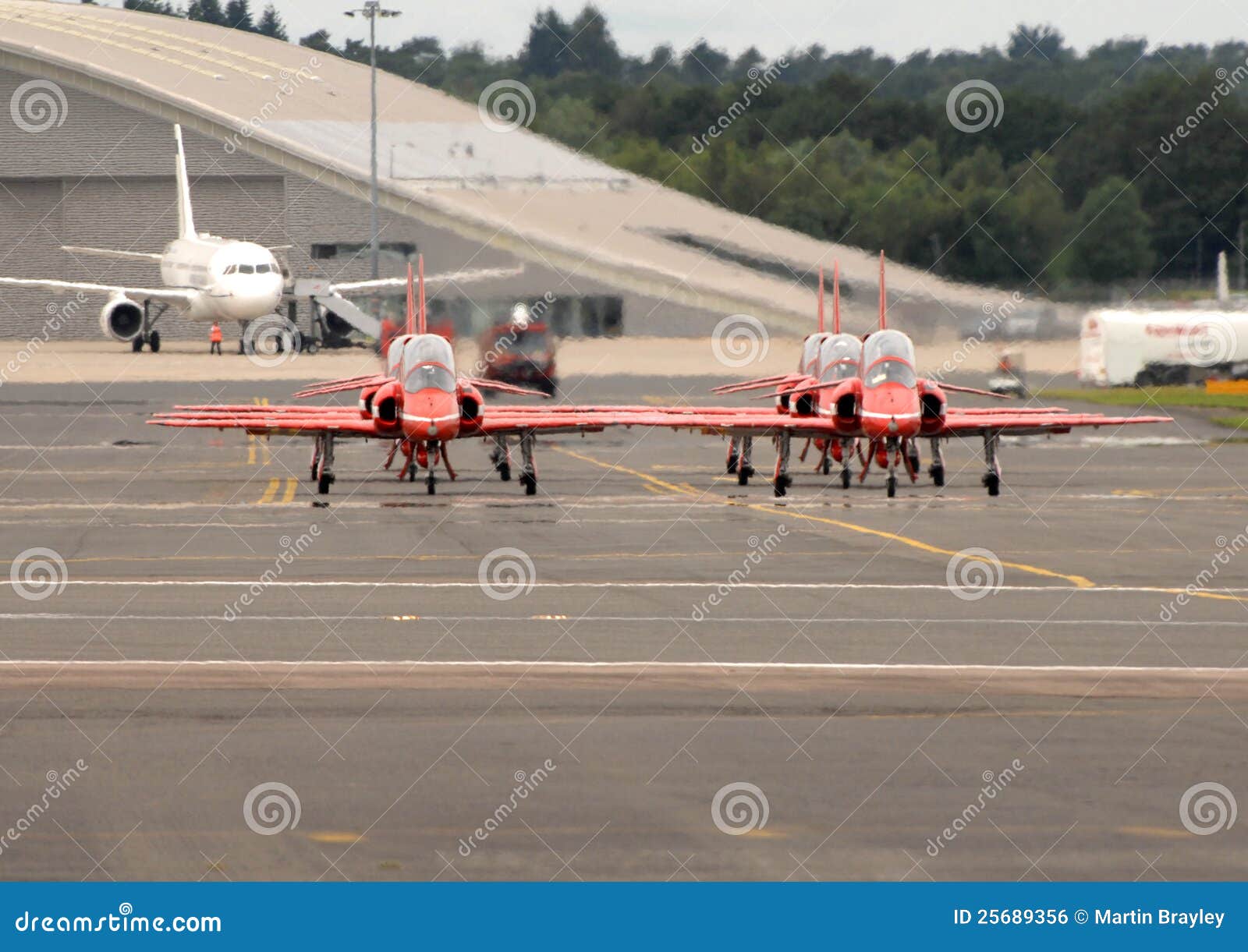 Red Arrows in the jet haze stock photo. Image of royal - 25689356