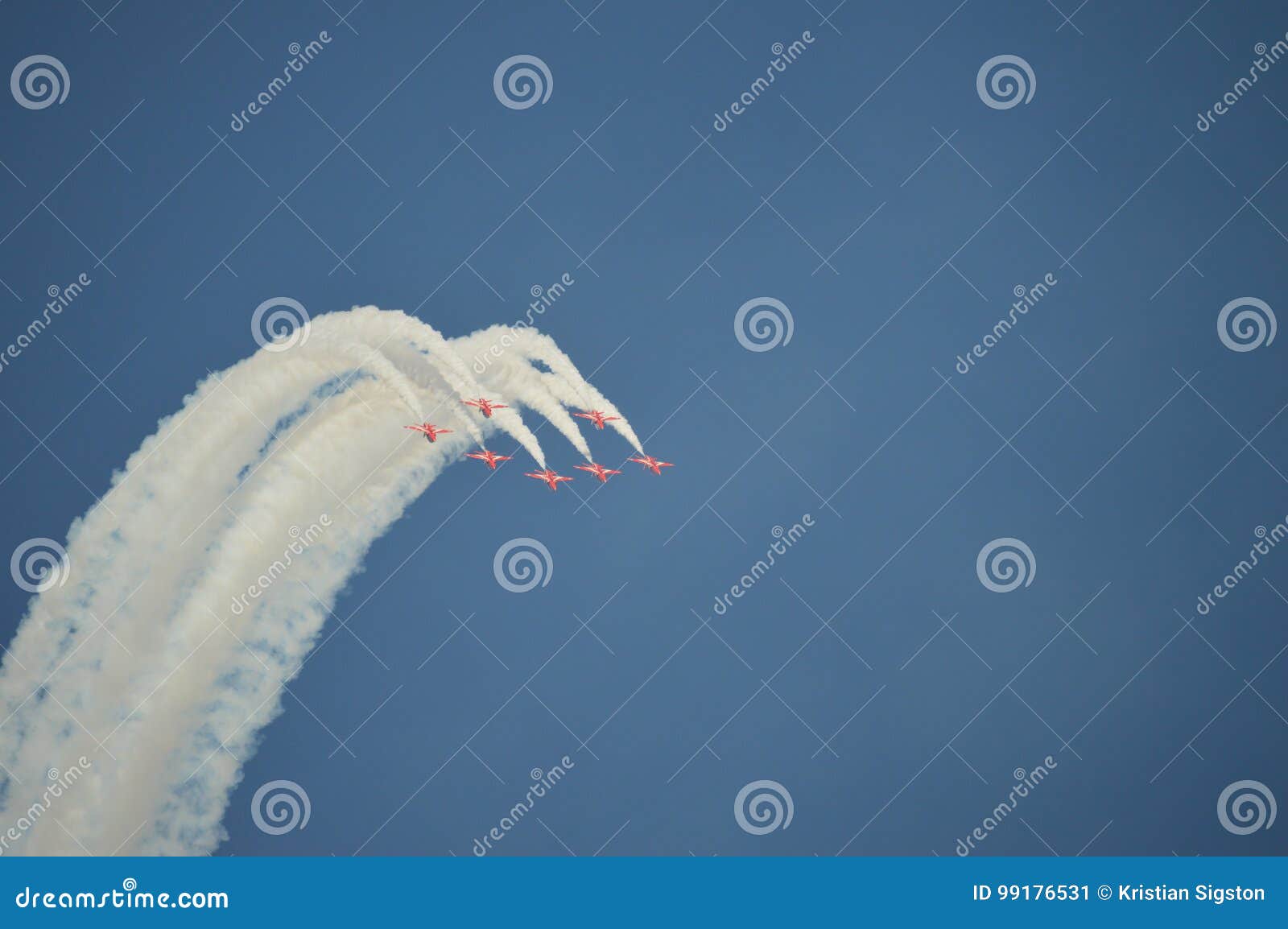 Red arrows stock image. Image of smoke, arrows, trails - 99176531