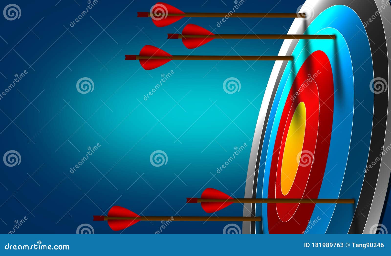 Red Arrows Missing the Center of Target Board Stock Illustration ...