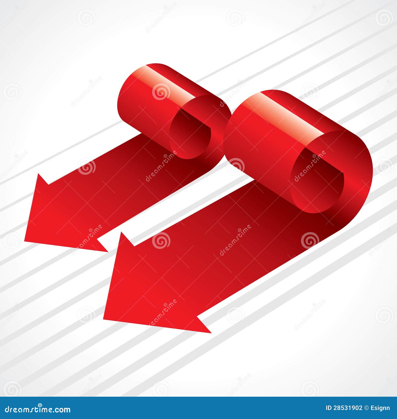 Red arrows path stock vector. Illustration of road, direction - 28531902