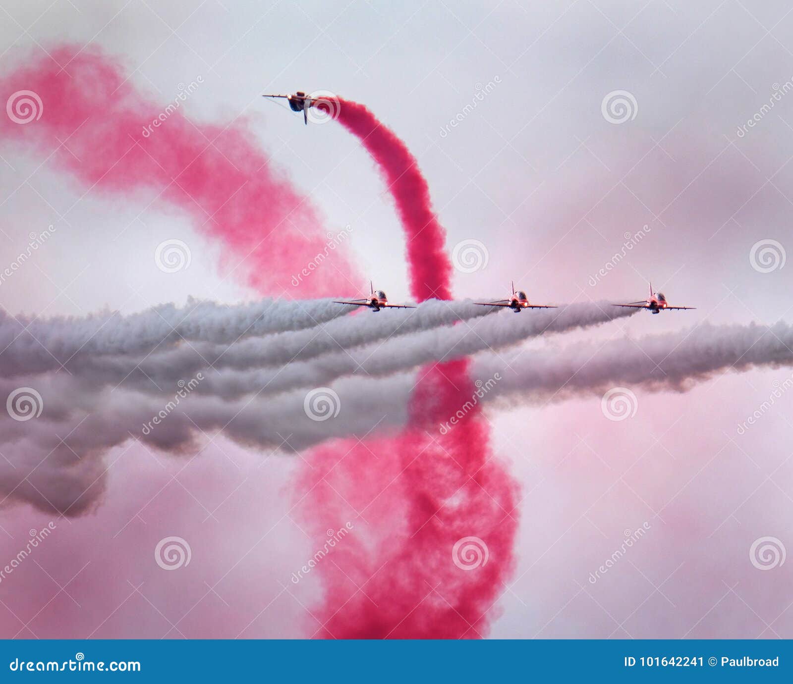 The Red Arrows RAF Display Team in Action. Stock Image - Image of skill ...