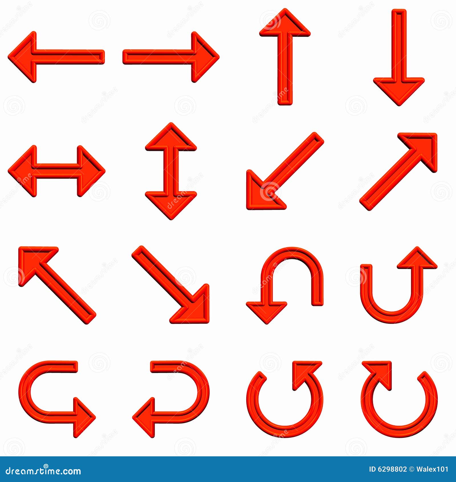 Red arrows set stock vector. Illustration of colours, left - 6298802